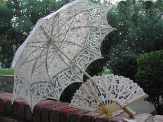Lace-Parasols: "Florence" Parasol and Fan